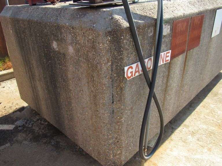 FUEL TANK, CONCRETE, (2) COMPARTMENTS, (1) GAS, (1) DIESEL, WITH PUMP ...
