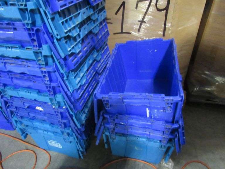 APPROX. (150) BLUE PLASTIC NESTABLE BINS - Rosen Systems