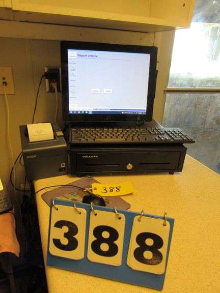 ELO POS STATION WITH EPSON PRINTER, KEYBOARD AND MOUSE, VOLCURA CASH ...