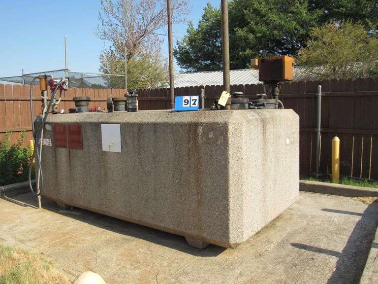 FUEL TANK, CONCRETE, (2) COMPARTMENTS, (1) GAS, (1) DIESEL, WITH PUMP ...