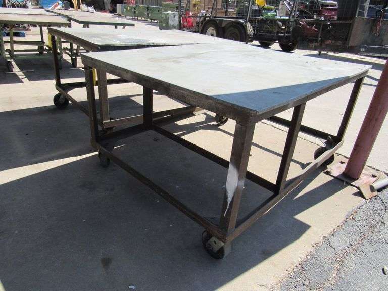 PORTABLE METAL TABLE, APPROX. 60" X 47" *Located outside* - Rosen Systems