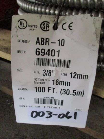 LOT, (1) 100' ROLL 1/2" FLEX EMT #ARB-11 AND (2) 100' ROLLS 3/8" FLEX ...