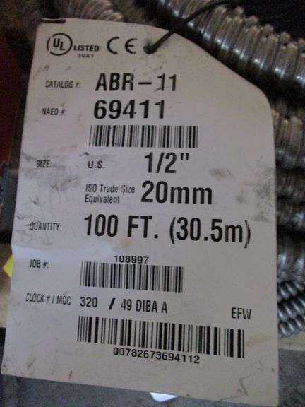 LOT, (1) 100' ROLL 1/2" FLEX EMT #ARB-11 AND (2) 100' ROLLS 3/8" FLEX ...