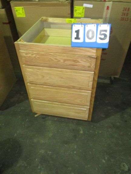 FINISHED LOWER CABINET, LITE OAK, 24D, KITCHEN KOMPACT INC, WITH BOX ...