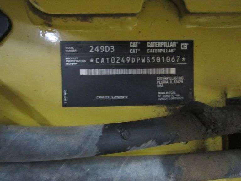 SKID STEER, CAT, 249D3, PIN CAT8249DPWS501067, 2-SPEED, WITH BUCKET ...