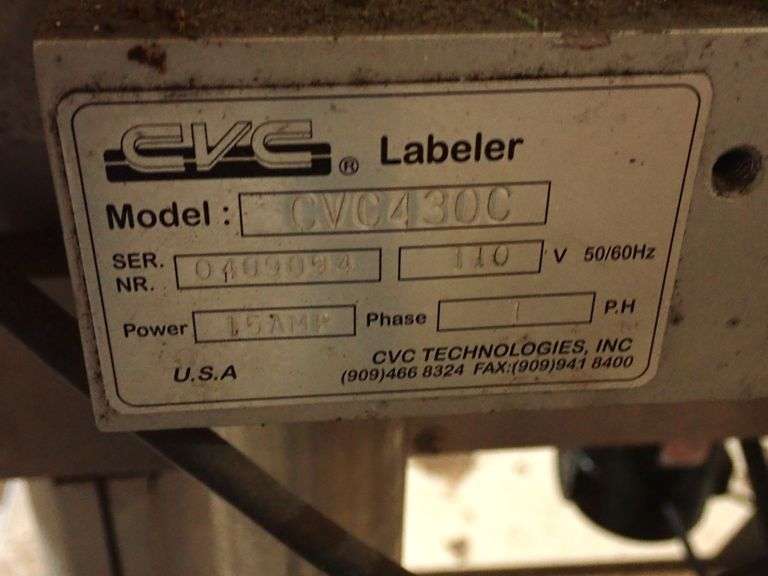 CVC AUTOMATIC LABELER MDL CVC4306, 110-V, SINGLE PHASE, PORTABLE ...
