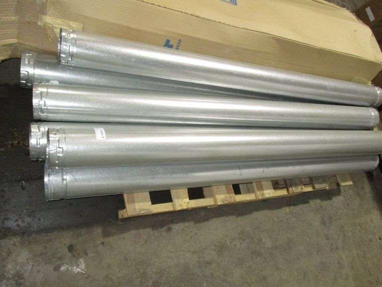 LOT ASSORTED METAL FAB VENT PIPES AS SHOWN ON ONE PALLET - Rosen Systems