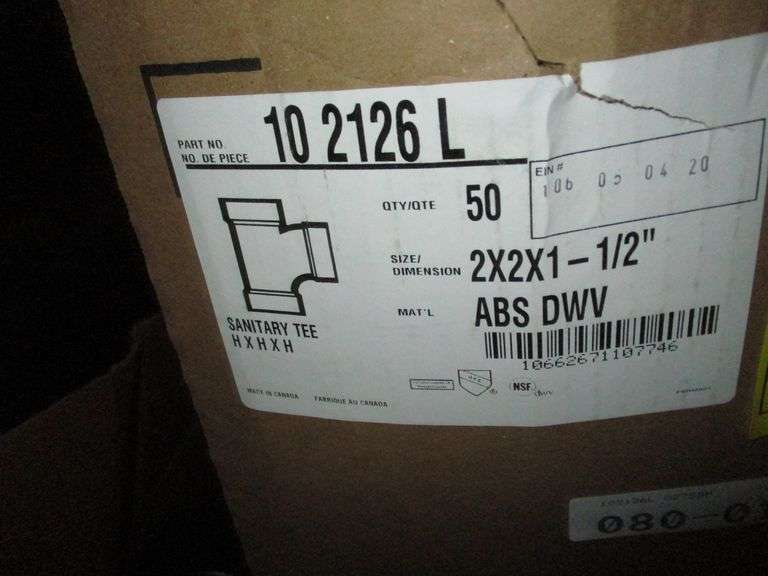 LOT, APPROX. (25) BOXES ASSORTED CANPLAS BLACK PLASTIC PLUMBING ...