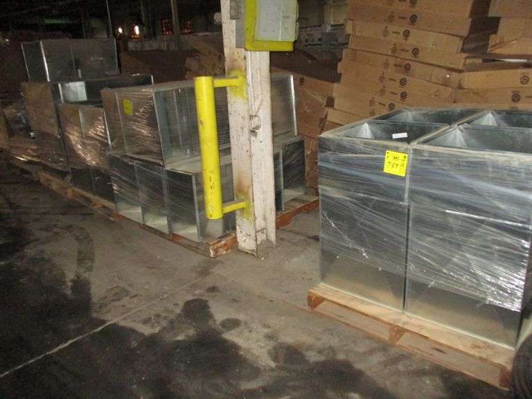 LOT, ASSORTED SHEET METAL DUCTING. PLENUMS AS SHOWN ON (5) PALLETS ...