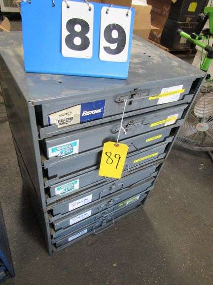 (2) METAL STACKABLE STORAGE BINS WITH CONTENTS, AS SHOWN - Rosen Systems