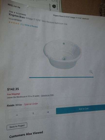 FAUCETURE VITREOUS WASH BASIN **sold 4X the money** - Rosen Systems