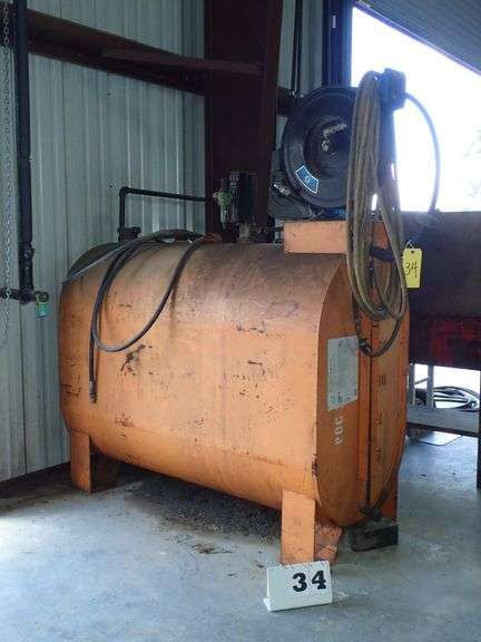 270 GALLON HYDRAULIC OIL TANK W/ GRACO HOSE REEL, AND AMERICAN DIGITAL ...