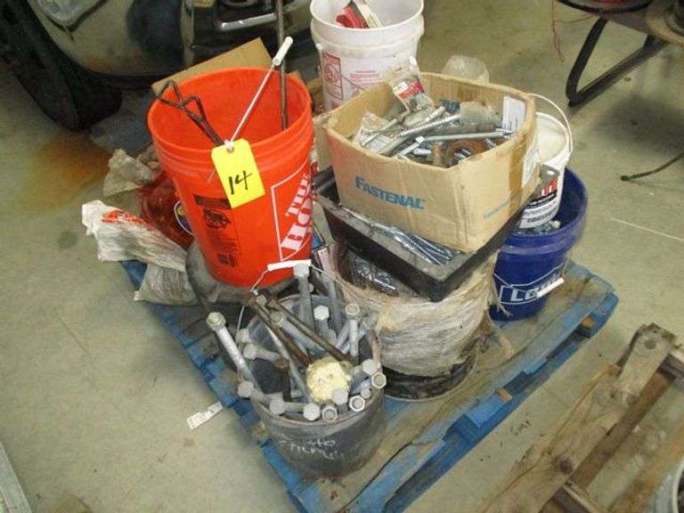 (1) PALLET, ASSORTED FASTENERS INCLUDING NUTS, BOLTS, ANCHORS AND MORE ...