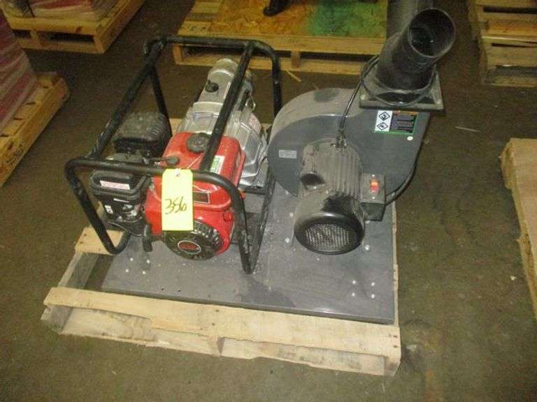 APPROX. 2" X 3" WATER PUMP WITH PREDATOR ENGINE/FAN ON PALLET AS SHOWN ...