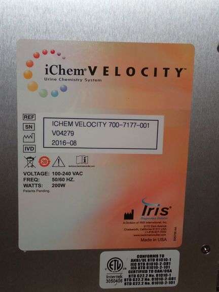 IRIS IQSELECT URINE MICROSCOPY SYSTEM W/ IICHEM VELOCITY URINE ...
