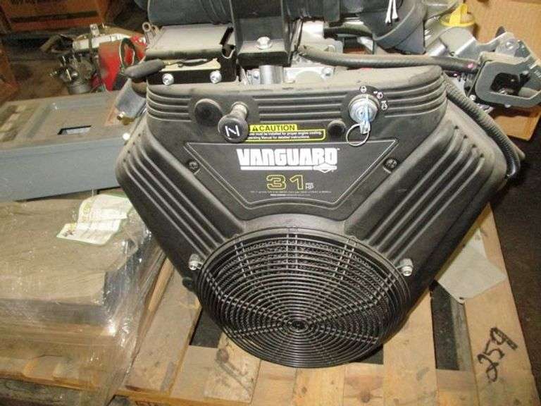 LOT MISCELLANEOUS ON PALLET, INCLUDES VANGUARD 31 HP ENGINE, VARIOUS ...