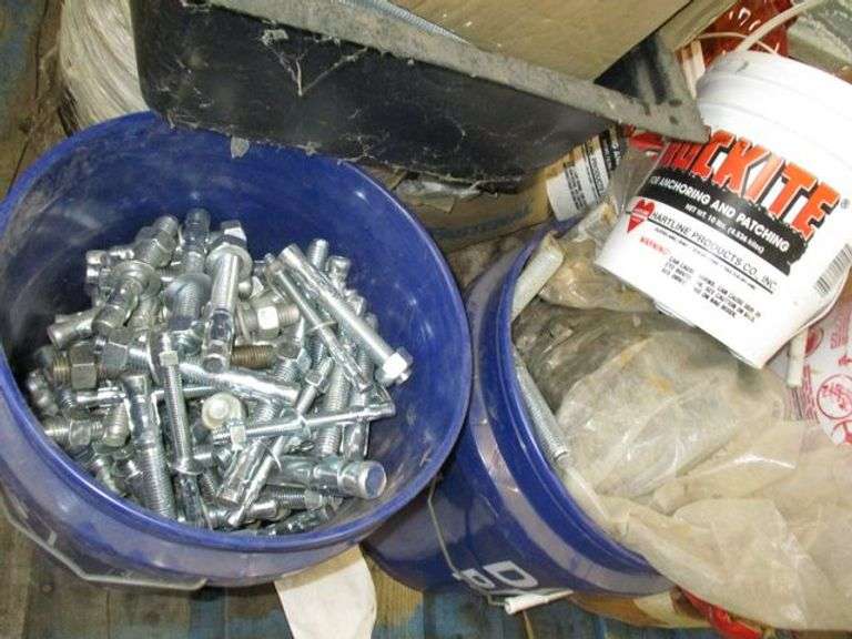 (1) PALLET, ASSORTED FASTENERS INCLUDING NUTS, BOLTS, ANCHORS AND MORE ...