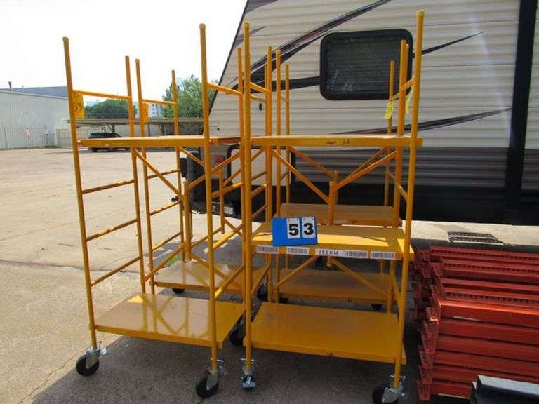 METAL CARTS, YELLOW, APPROX. 75" X 31" X 22" **sold 4x the money ...