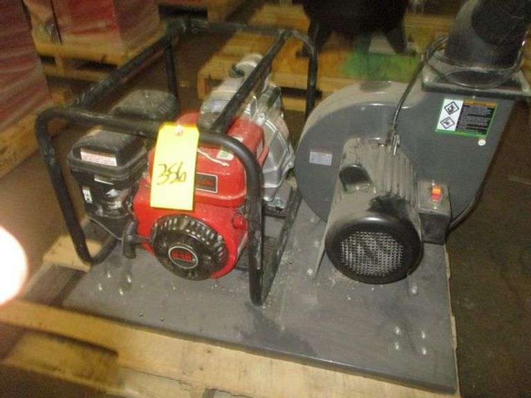 APPROX. 2" X 3" WATER PUMP WITH PREDATOR ENGINE/FAN ON PALLET AS SHOWN ...