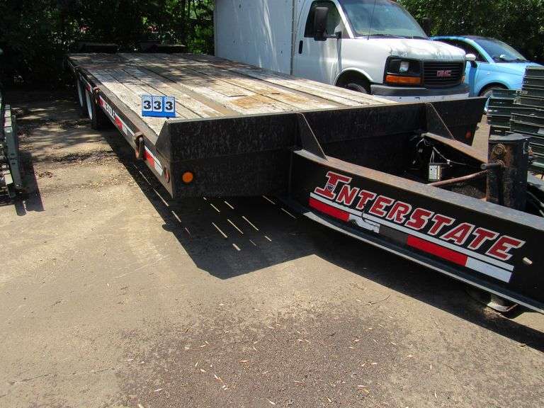 FLATBED TRAILER, APPROX. 26', INTERSTATE MDL 30DLE, TANDEM AXLE ...