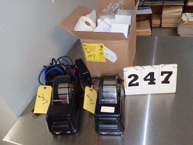 (2) COGNITIVE TPG LABEL PRINTERS W/ LABELS - Rosen Systems