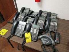 NEC SL2100 PHONE SYSTEM WITH (10) NEC IP7WW-24TXH-B1 TELEPHONES AND (1 ...