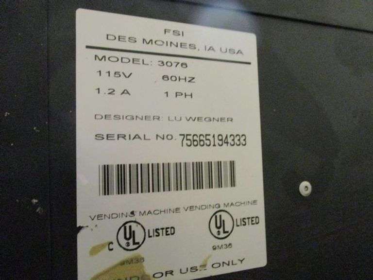 SNACK VENDING MACHINE, FSI MDL 3076 - Rosen Systems