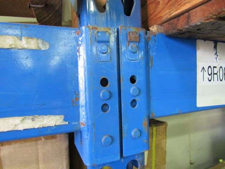 SECTIONS OF EMPTY PALLET RACK, TEAR DROP STYLE APPROX. 42" X 9' X 16 ...