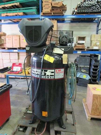 CAMPBELL HAUSFELD PRO VERTICAL TANK AIR COMPRESSOR MDL. HS2810A, S/N ...