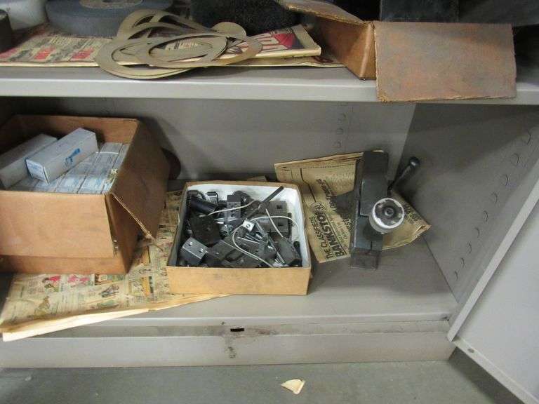 TENNSCO 6' 2-DOOR METAL STORAGE CABINET W/CONTENTS, ASSORTED GRINDING ...