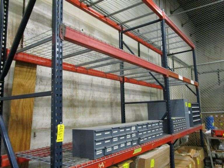 EMPTY PALLET RACK, APPROX. 42" X 8' X 12-1/2' HIGH, MESH DECKING, BUYER ...