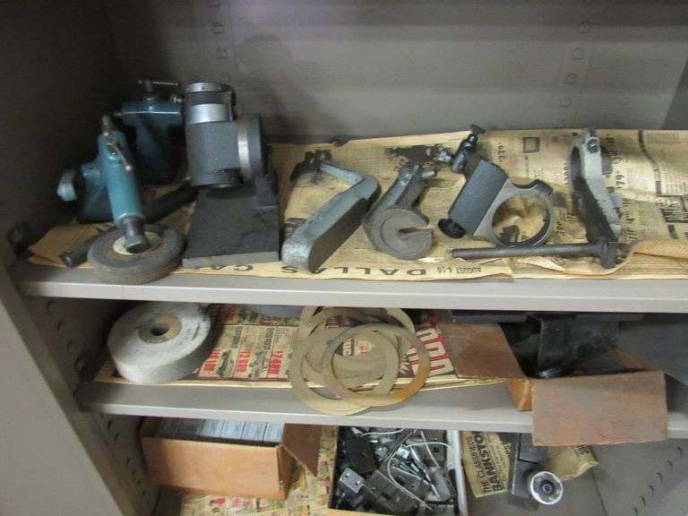 TENNSCO 6' 2-DOOR METAL STORAGE CABINET W/CONTENTS, ASSORTED GRINDING ...