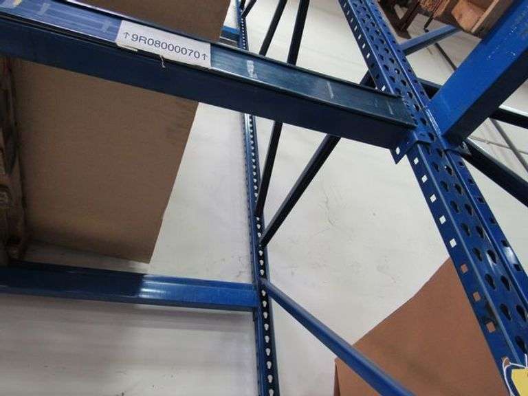 SECTIONS OF EMPTY PALLET RACK, TEAR DROP STYLE APPROX. 42" X 9' X 16 ...