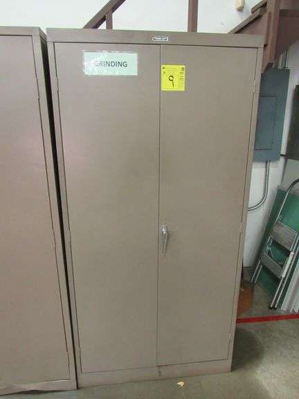 TENNSCO 6' 2-DOOR METAL STORAGE CABINET W/CONTENTS, ASSORTED GRINDING ...