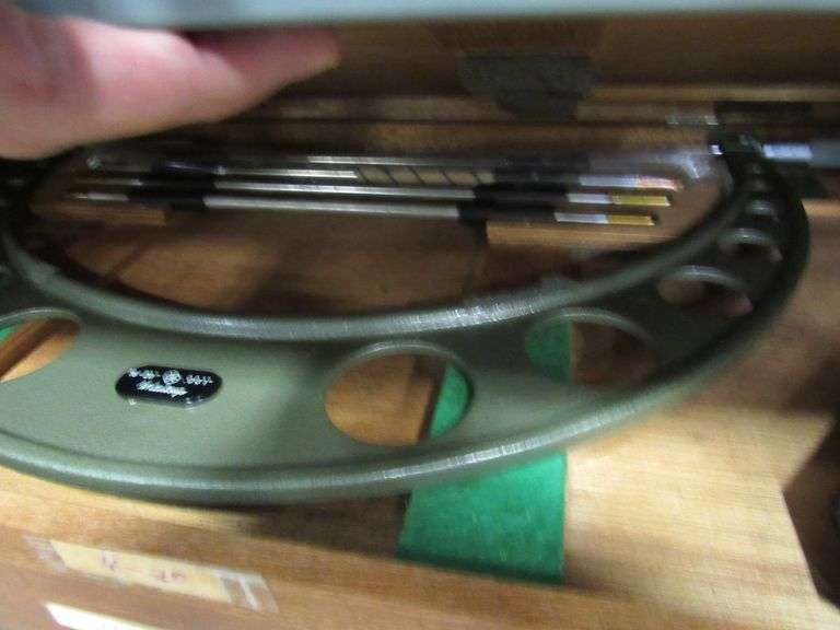 7' 2-DOOR METAL STORAGE CABINET W/(6) ASSORTED MITUTOYO MICROMETERS W ...