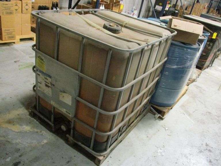 LOT, (7) EMPTY PLASTIC DRUMS AND WASTE CHEMICAL POLYTOTE WITH SMALL ...