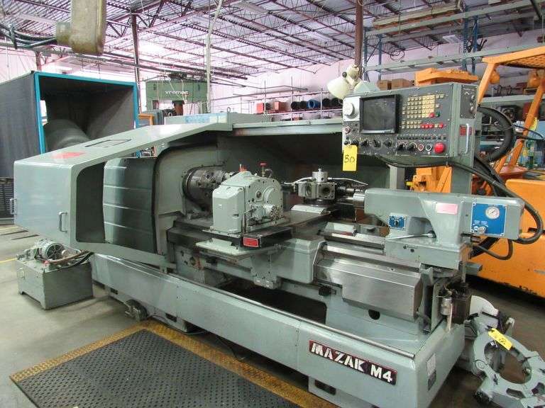MAZAK M4 CNC LATHE MDL. M4-1000, S/N 42521, W/12" 3-JAW CHUCK, TOOL ...