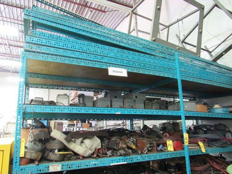 (2) SECTIONS OF EMPTY METAL RACKS, APPROX. 4' X 12' X 8' TALL, W/EXTRA ...