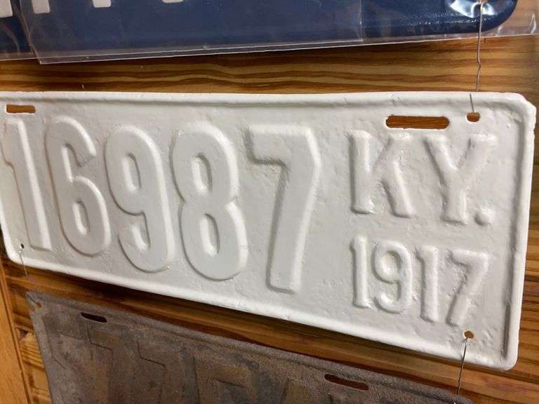 Antique KY 1917 License Plate - reSettled Life