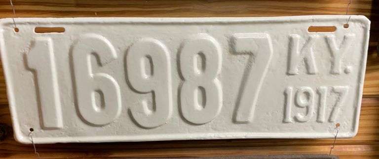 Antique KY 1917 License Plate - reSettled Life