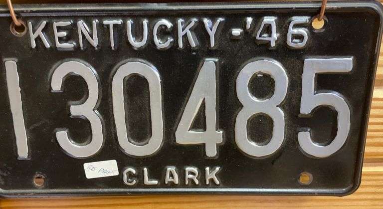 KY 1946 Clark County License Plate - reSettled Life