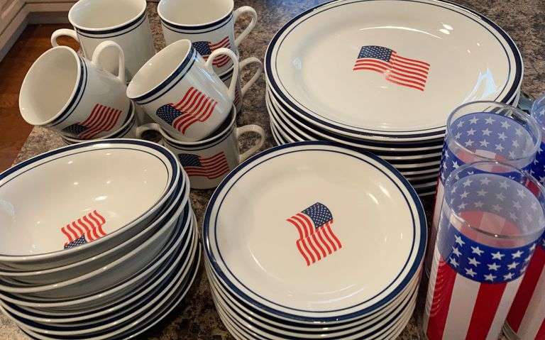 Alco American Flag Dish Set and Silverware - reSettled Life