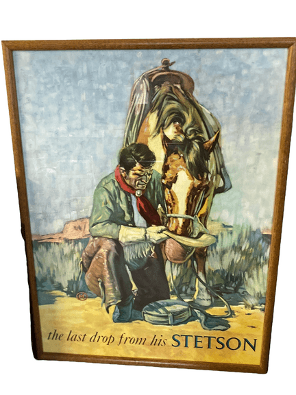 Vintage Stetson Hats Framed Advertising Poster - reSettled Life