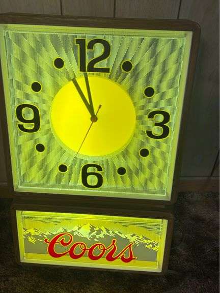 Vintage Coors Beer Light with Clock - reSettled Life
