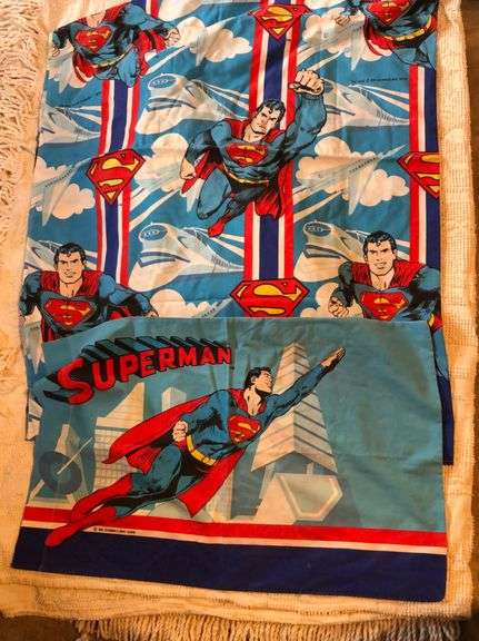 Hobnob Bedspread and Superman Bedding - reSettled Life