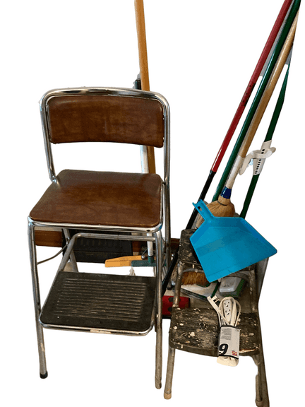 Step Stool and Cleaning Supplies - reSettled Life