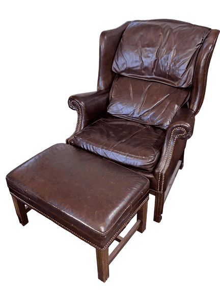 Leather Chair and Footstool - reSettled Life