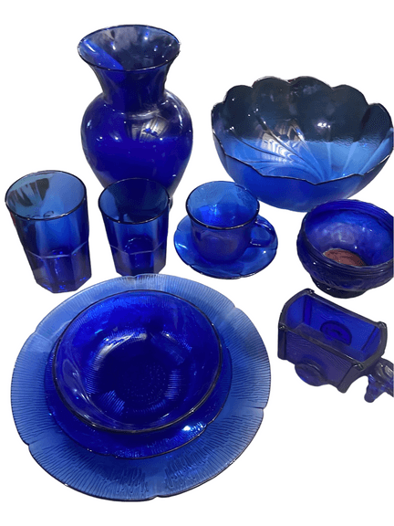 Variety of Cobalt Blue Dinnerware - reSettled Life