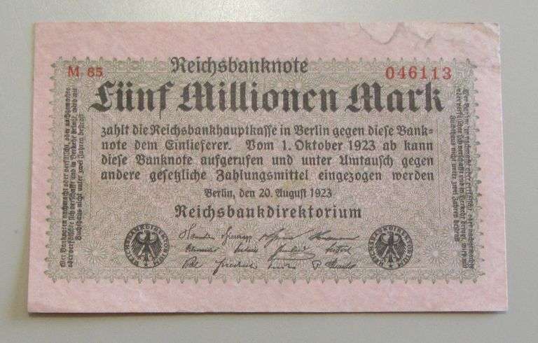 1923 GERMAN MILLION MARK NOTE - Star Coin and Currency, LLC