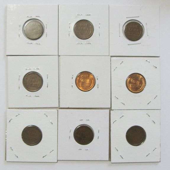 LOT OF 9 MIXED WHEAT CENTS 2 RED - Star Coin and Currency, LLC
